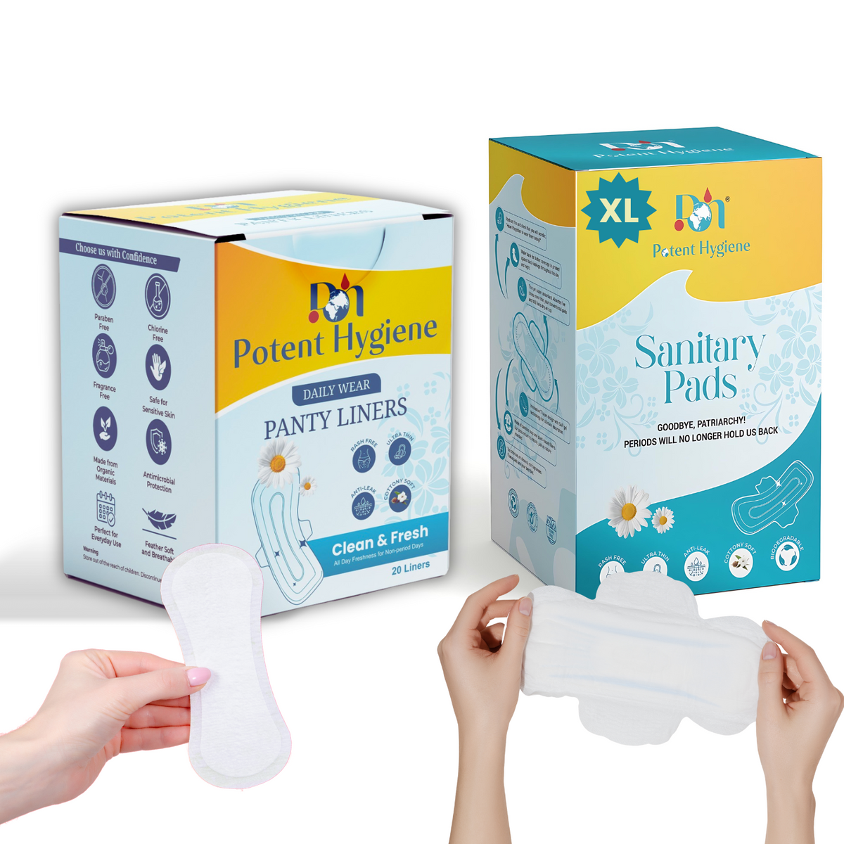 Organic Sanitary Pads and Panty Liners Combo – Potent Hygiene